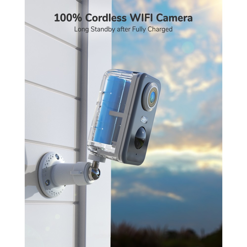 DEATTI Outdoor Battery Surveillance Camera, 2K Camera Surveillance ...
