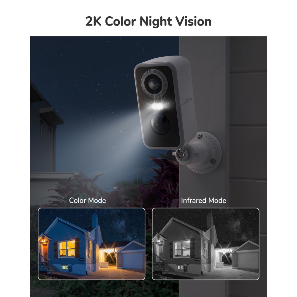 DEATTI Outdoor Battery Surveillance Camera, 2K Camera Surveillance ...