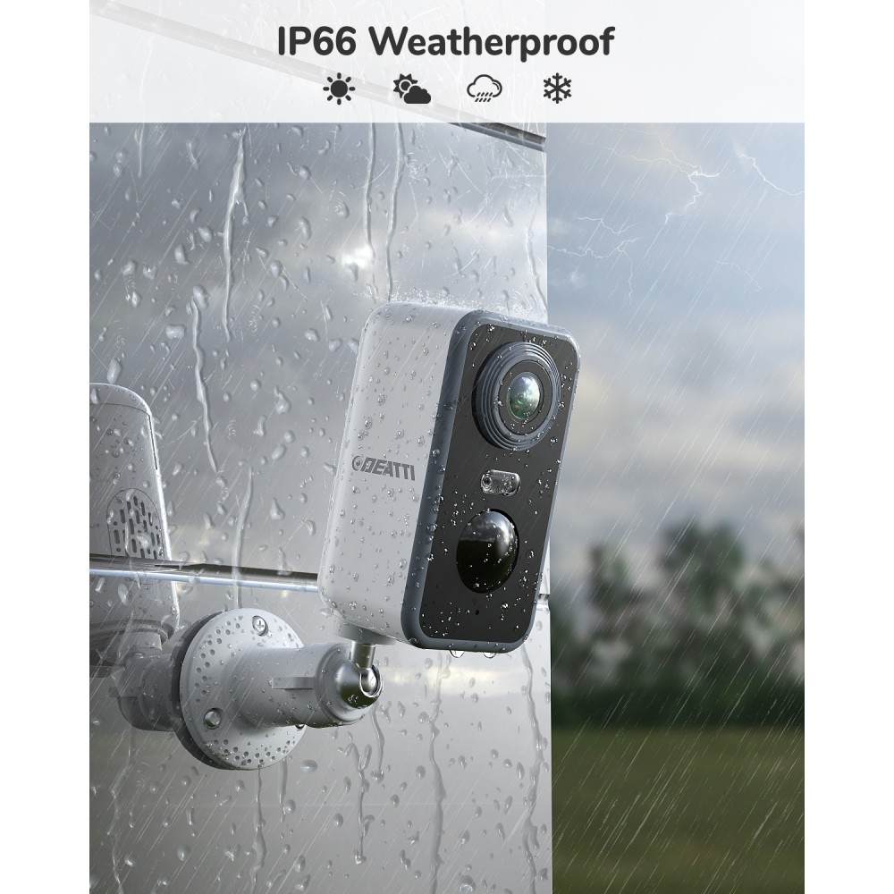 DEATTI Outdoor Battery Surveillance Camera, 2K Camera Surveillance ...